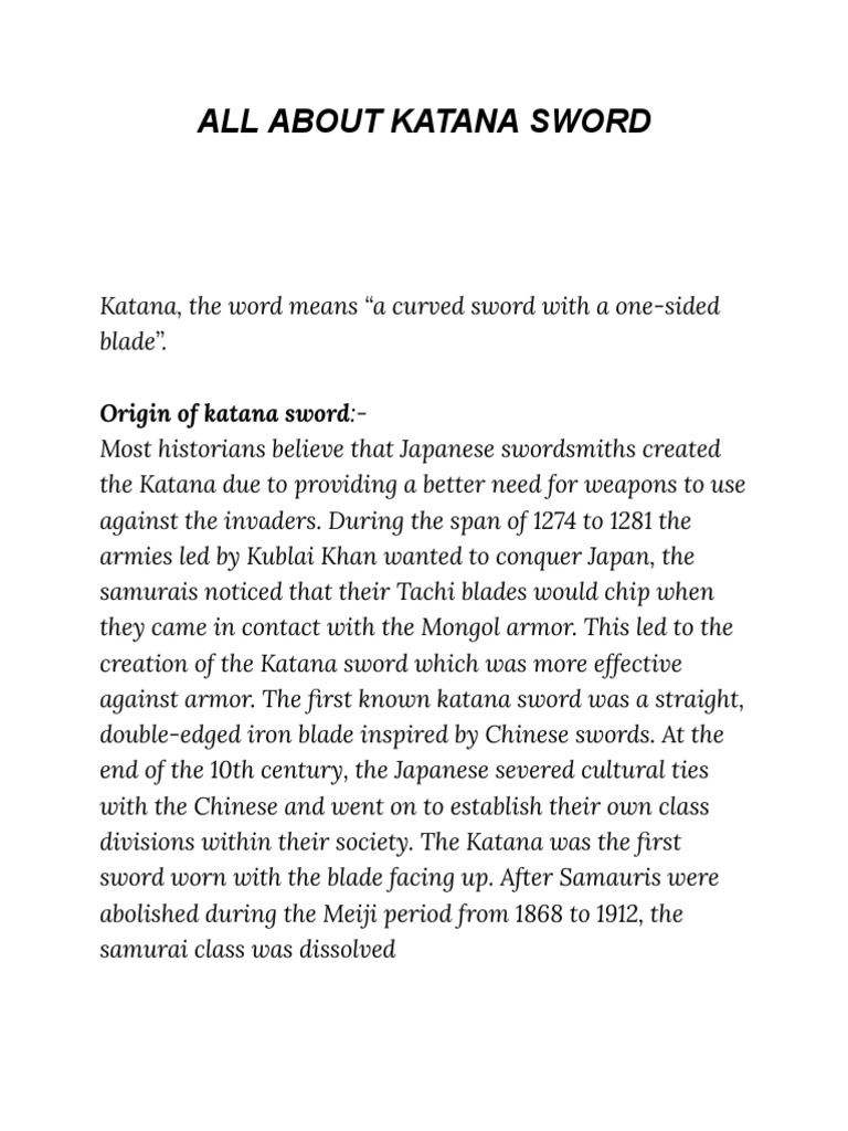 KATANA Information | PDF