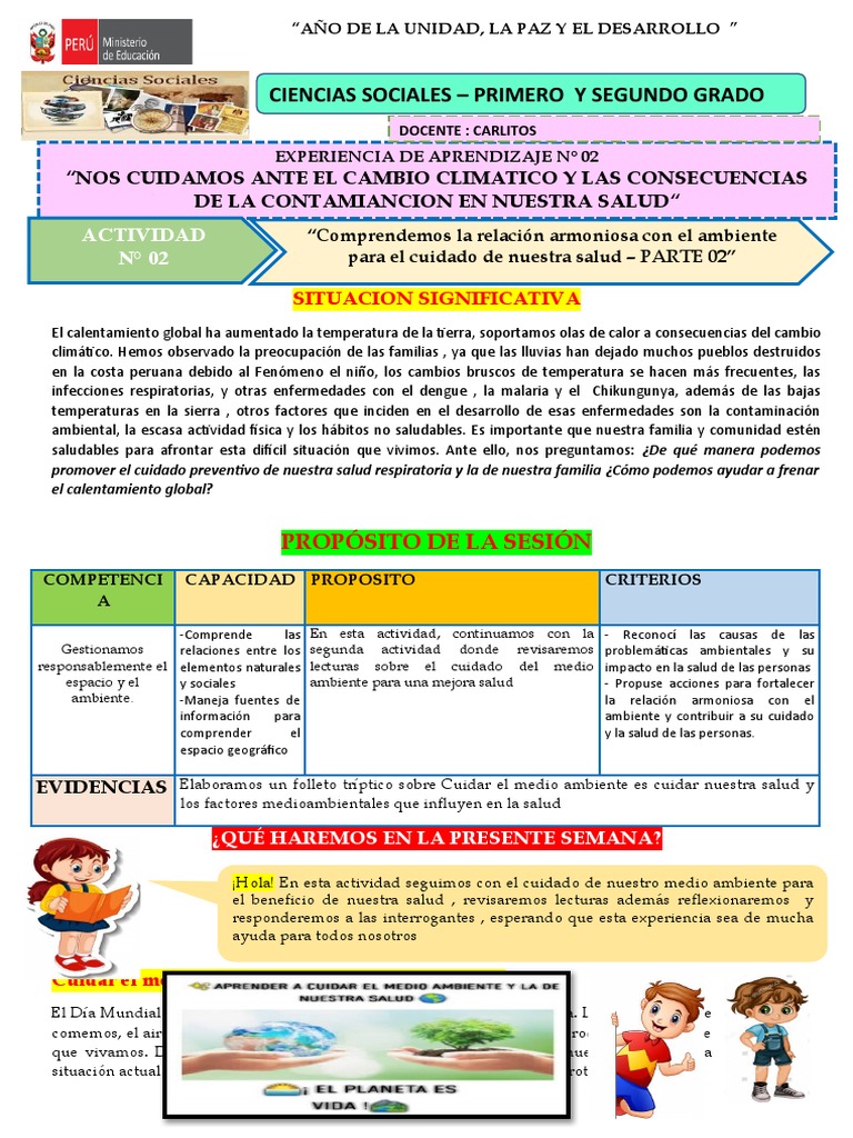 Experiencia de Aprendizaje 2 - Ciencias Sociales - Actividad 02 - 1ero y 2do Grado - 2023 ...