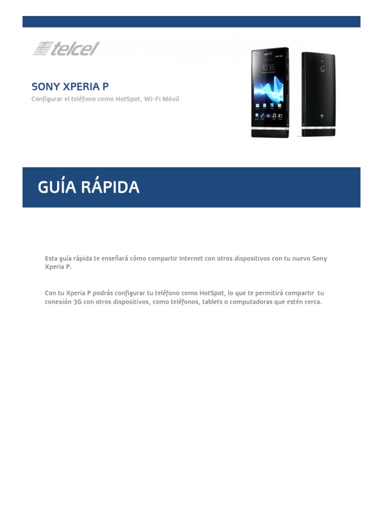 Tutorial ConfigurarHotSpot LT22i Xperia P | PDF