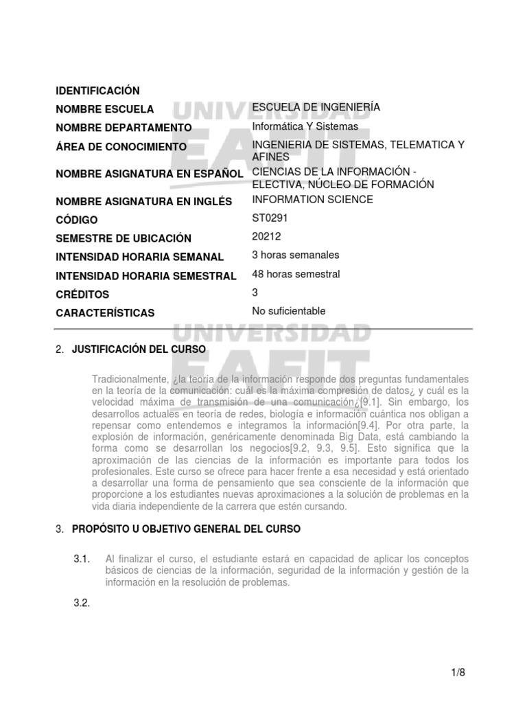 Ciencias de la Información Eafit | PDF | Información | La seguridad informática