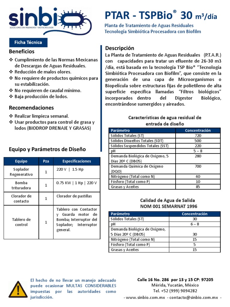 FT TSPBIO 30m3 SINBIO | PDF