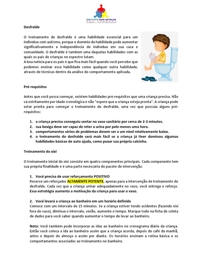 Passos Atuais Desfralde | PDF | Comportamento | Tempo