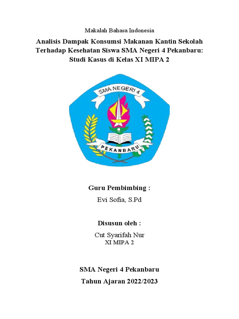 MAKALAH Bindo Kantin (Revisi) | PDF | Kesehatan Holistik