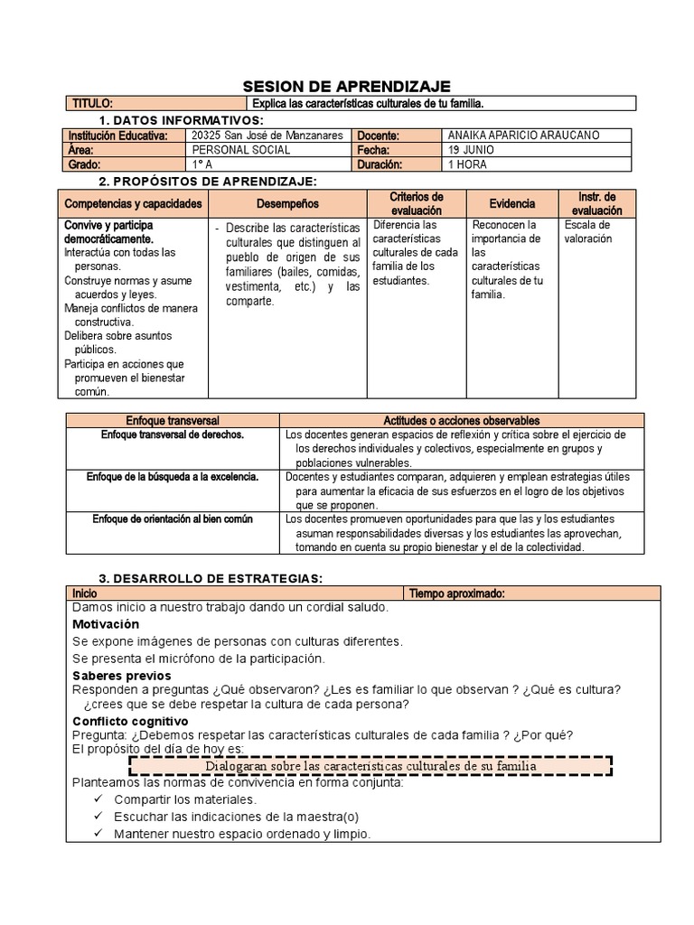 Sesion de Aprendizaje 2 | PDF | Evaluación | Aprendizaje Sesion de Aprendizaje 2 | PDF | Evaluación | Aprendizaje