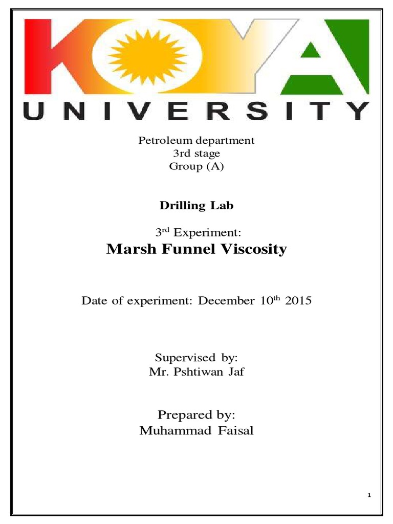 Viscosity Using Marsh Funnel | PDF | Viscosity | Civil Engineering