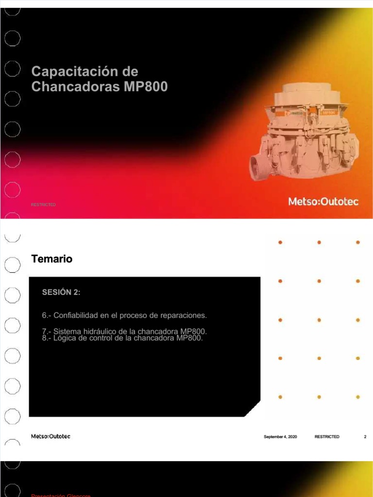 PDF Capacitacion Chancadoras mp800 Sesion 2 - Compress | PDF | Science & Mathematics