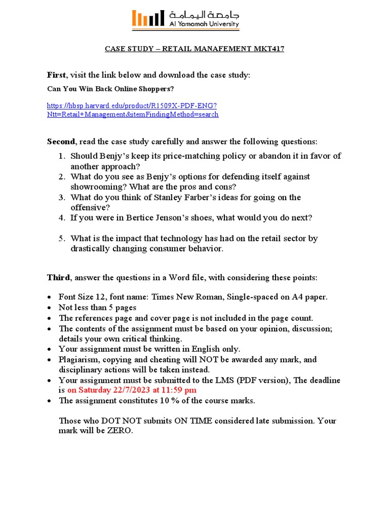 Case Study Retail Management - Questions | PDF