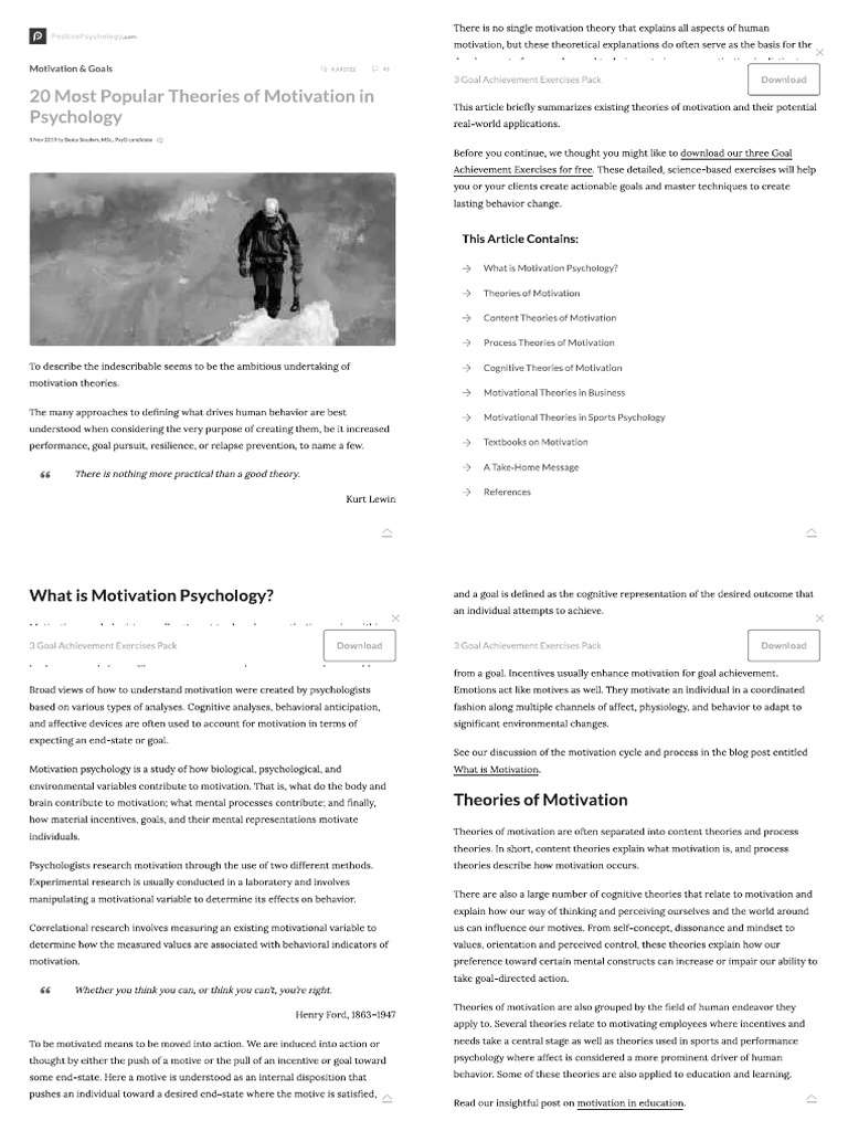 Theories of Psychology | PDF