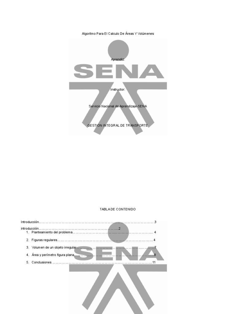 Algoritmo para El Calculo de Áreas Y Volúmenes | PDF