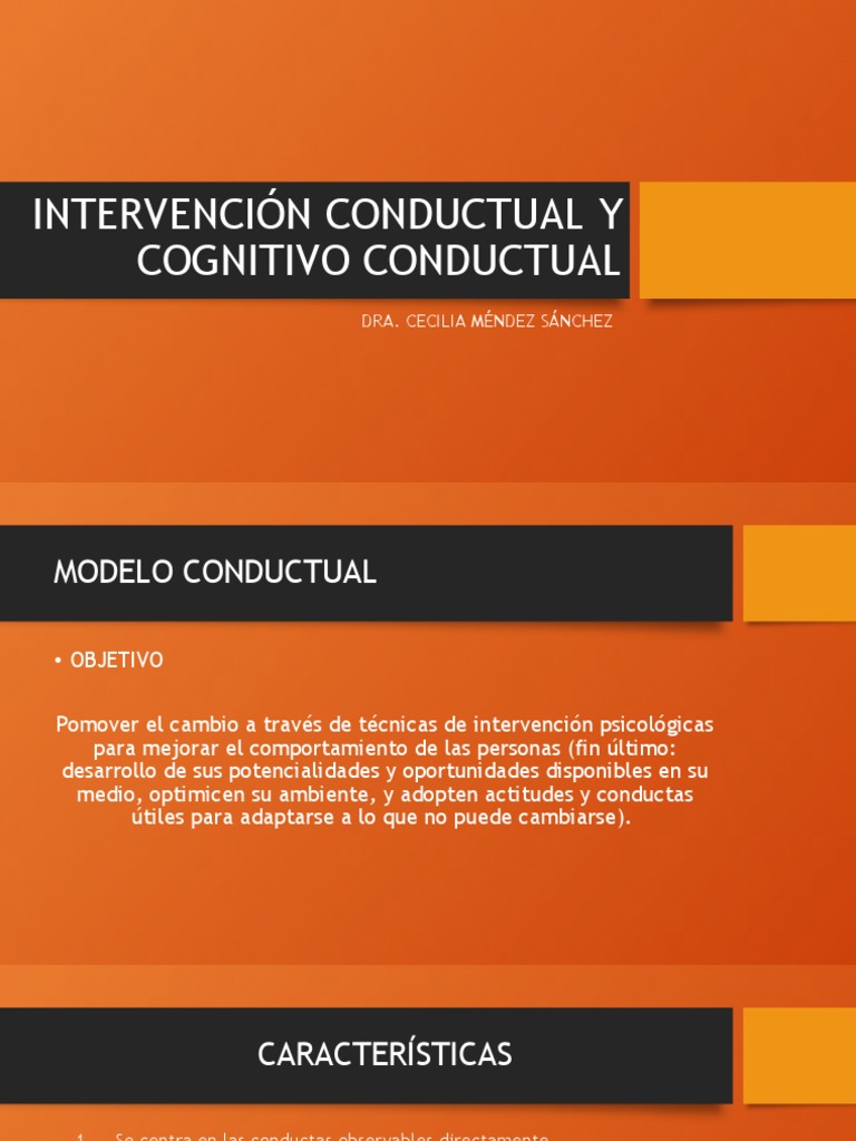 Intervención Conductual y Cognitivo-Conductual (Modelajes para ...