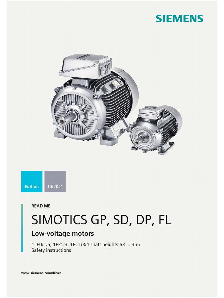 A5E43215508A Sicherheitshinweise SIMOTICS GP SD DP FL en-US | PDF ...