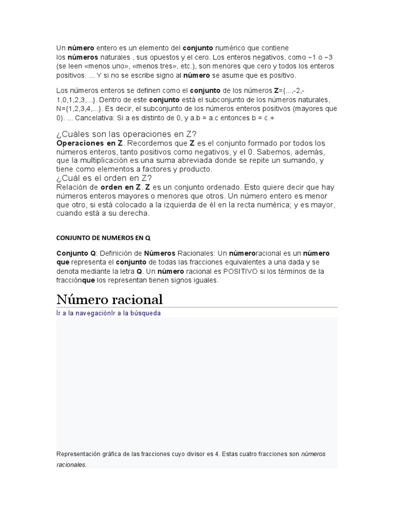 Numero Z y Q | Descargar gratis PDF | Número racional | Números