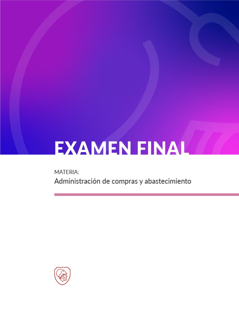 EF - Administración de Compras y Abastecimiento | PDF