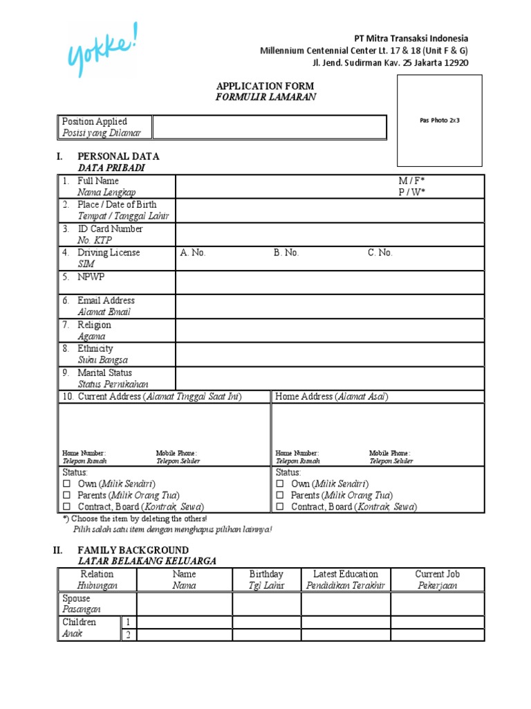 BPP HRGA1 Form2 - Application Form | PDF
