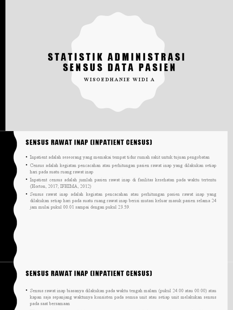 Statistik Administrasi Sensus Data Pasien | PDF | Pengembangan Diri | Kesehatan Holistik