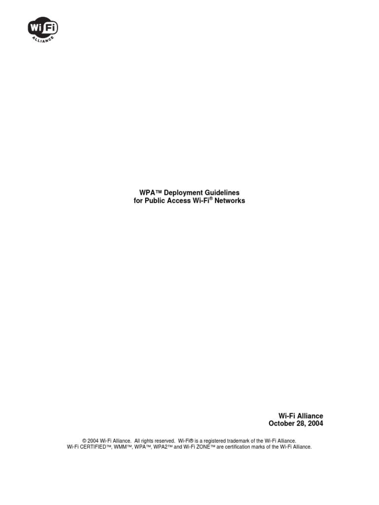 WPA Wifi Deployment Guidelines | PDF | Radius | Wi Fi