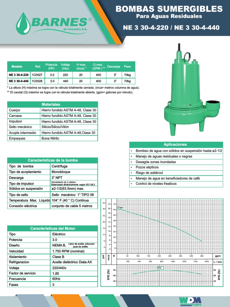 Ficha Tecnica NE 3 30 4 220 | PDF