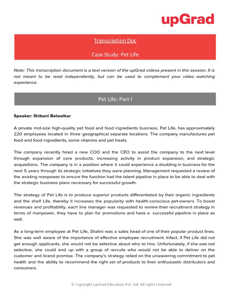 Transcription Case Study Session 4 | PDF | Business