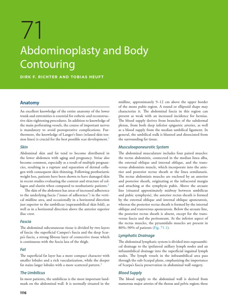 Abdominoplasty and Body Contouring: Anatomy | PDF | Abdomen | Anatomy