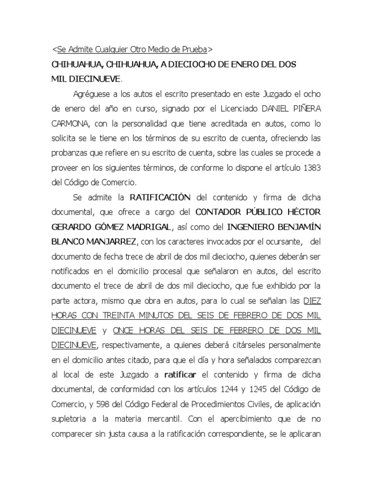Copachisa 4 Se Admite Cualquier Otro Medio de Prueba | PDF | Ciencias ...