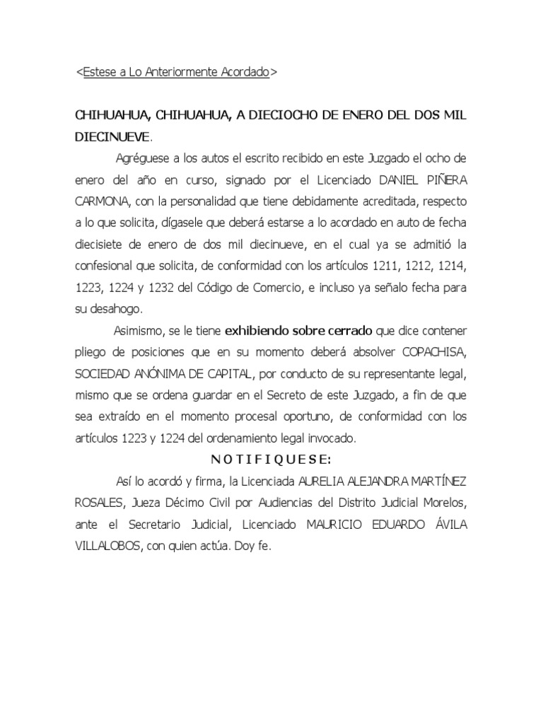 copachisa 3 Estese a lo anteriormente acordado | PDF