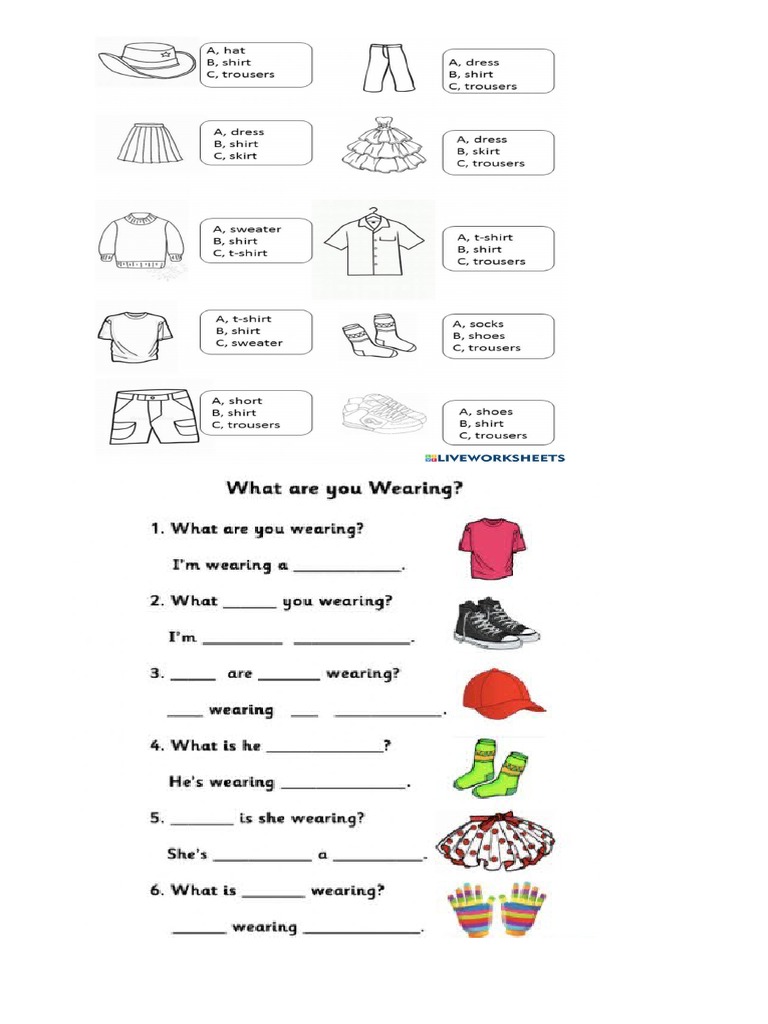 Clothes Worksheet | PDF