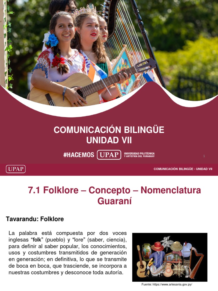 Unidad Vii Presentación Comunicación Bilingue | PDF | Folklore | Música folk
