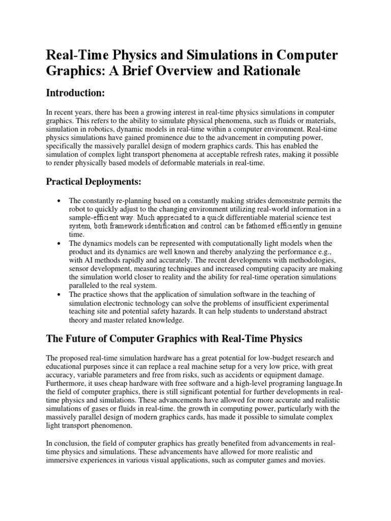 Assignment 01 | PDF | Simulation | Computer Graphics Assignment 01 | PDF | Simulation | Computer Graphics