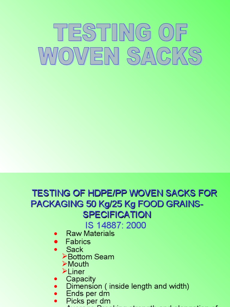 Woven Sacks TESTING | PDF