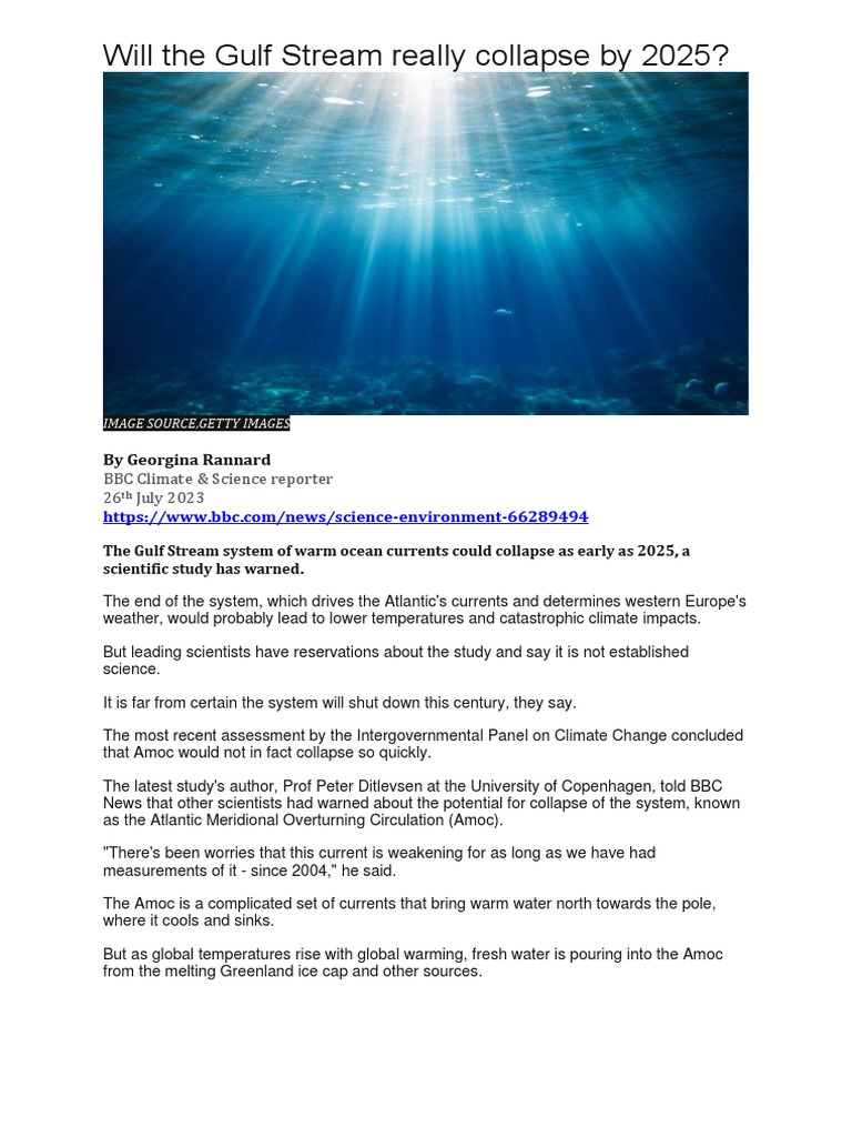Will The Gulf Stream Really Collapse by 2025 | PDF