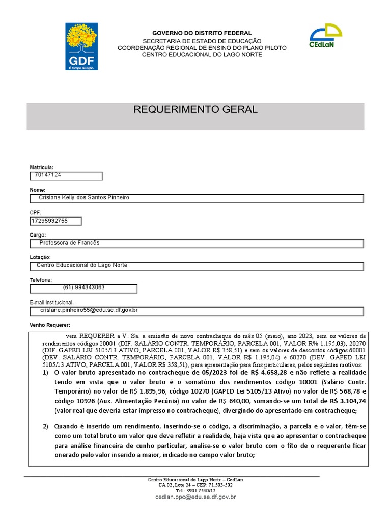 Requerimento Geral | PDF