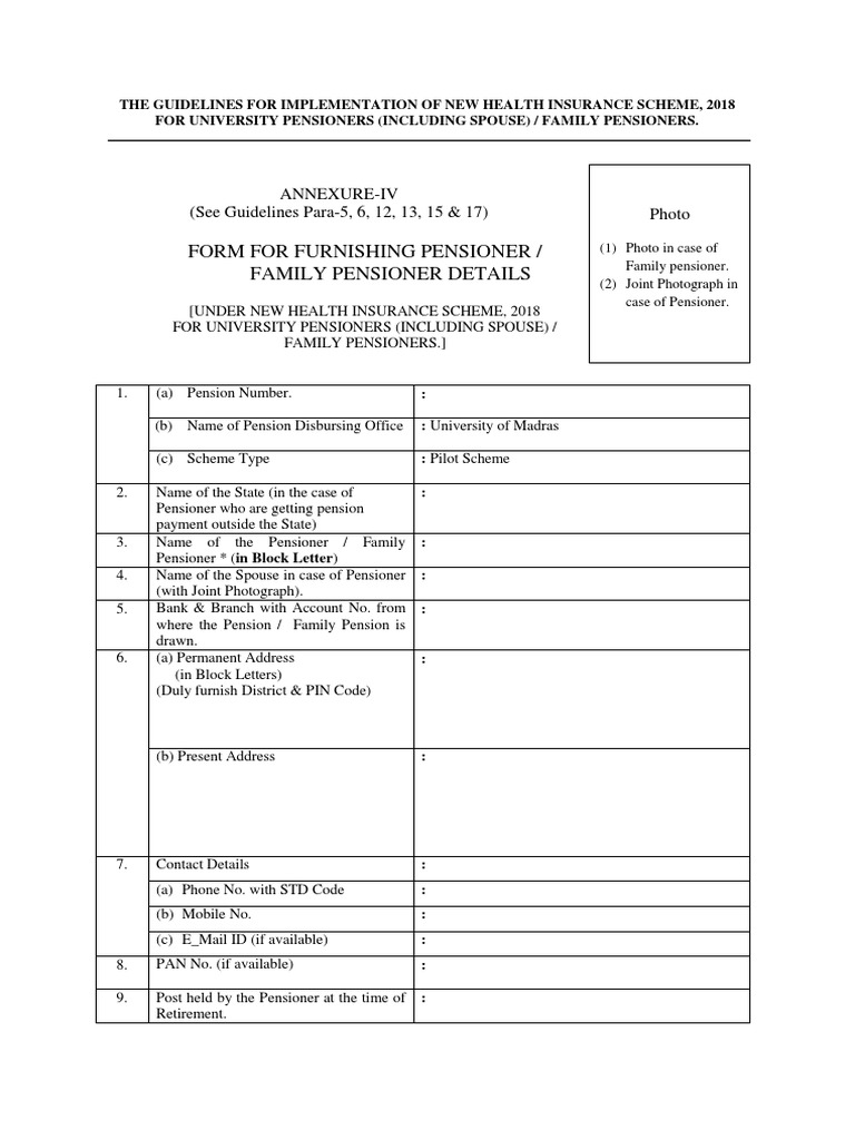 PNHIS Enrollment Annx IV | PDF | Pension | Financial Services