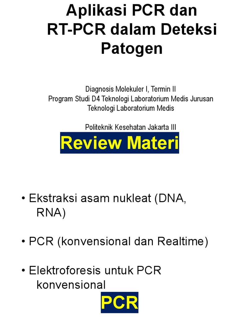 Aplikasi PCR Dan RT-PCR | PDF