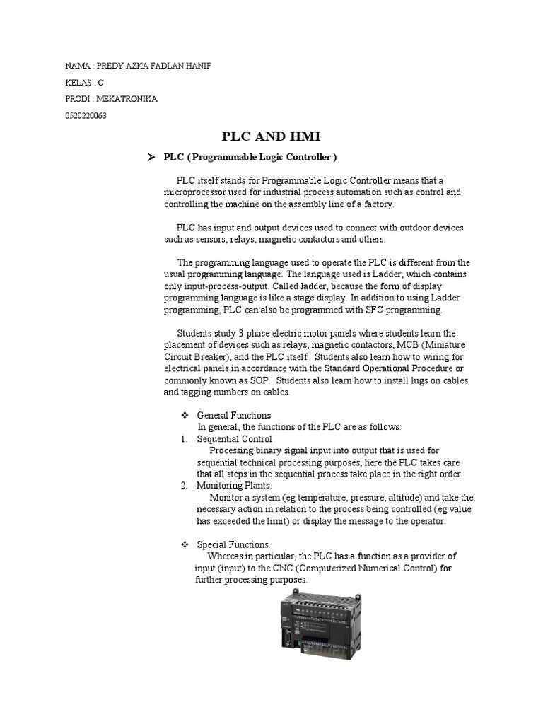 Tugas B Inggris Reading Text 2 PLC and Hmi Predy | PDF