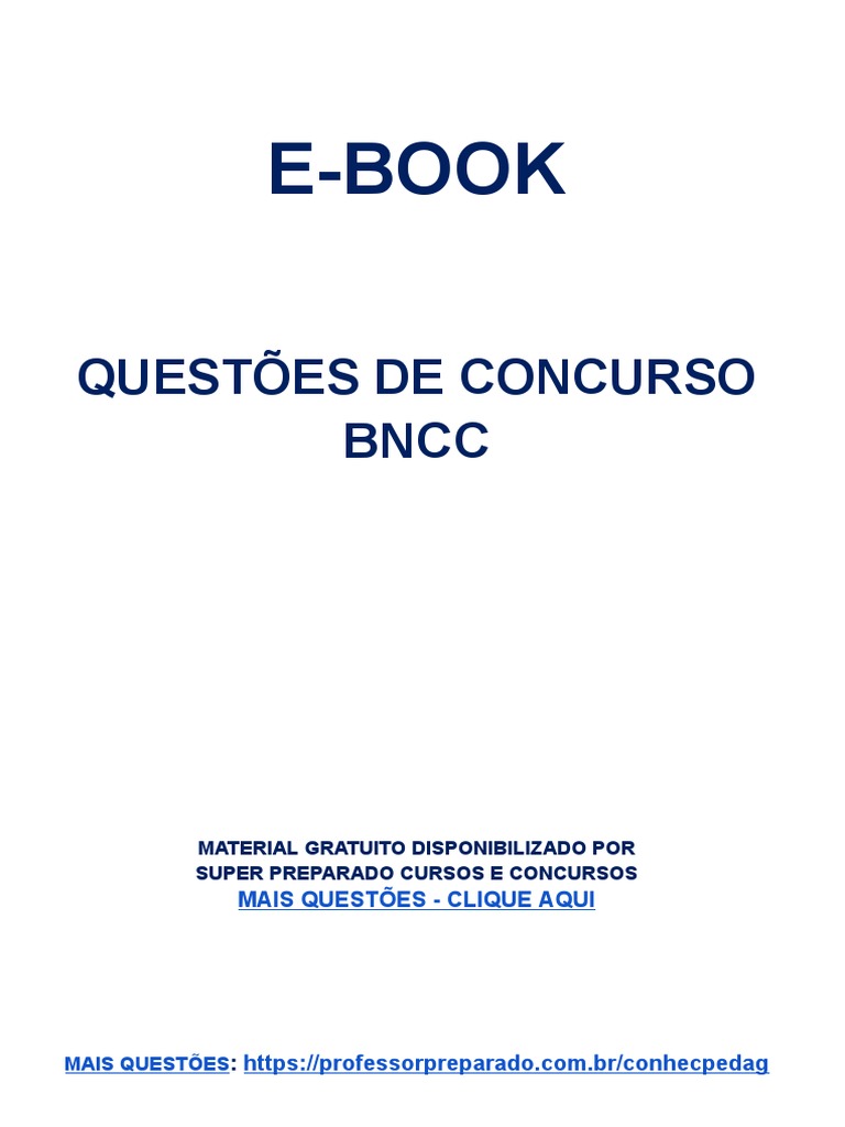 E-Book - Questões de Concurso BNCC JN | PDF | Aprendizado | Pedagogia