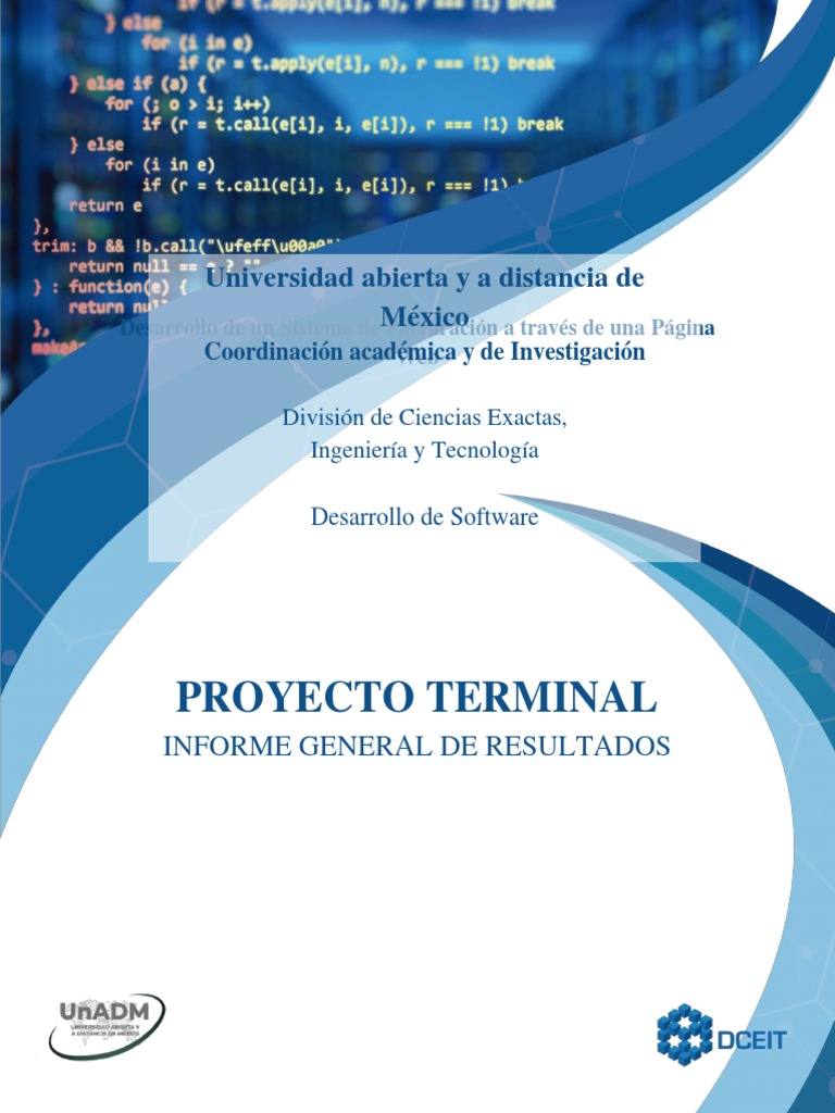 DCEIT - Informe General de Resultados de Proyecto Terminal - 2019 - JOMM | PDF | Ingeniería de ...