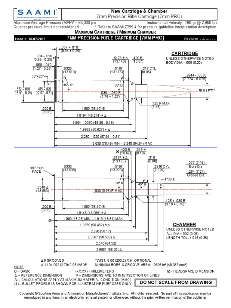 7mm-PRC Saami | PDF | Cartridge (Firearms) | Ammunition