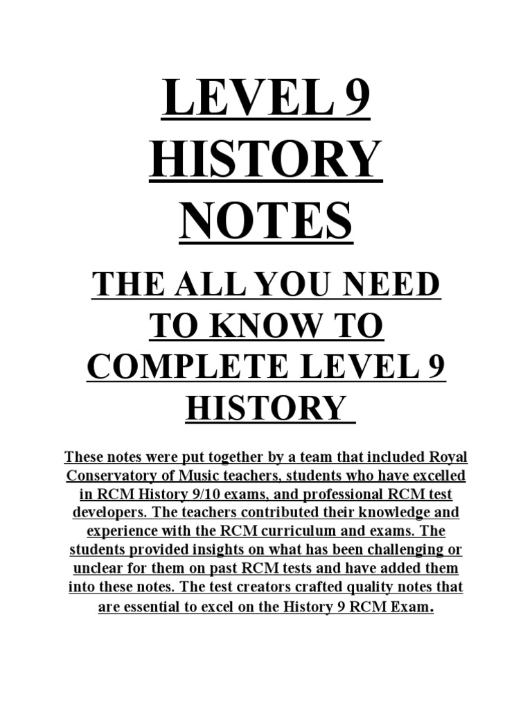 RCM Level 9 History Study Guide | PDF | Johann Sebastian Bach | Concerto