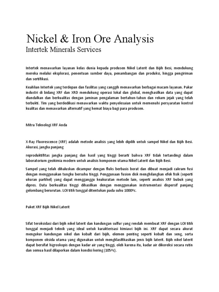 Cara Analisis XRF | PDF
