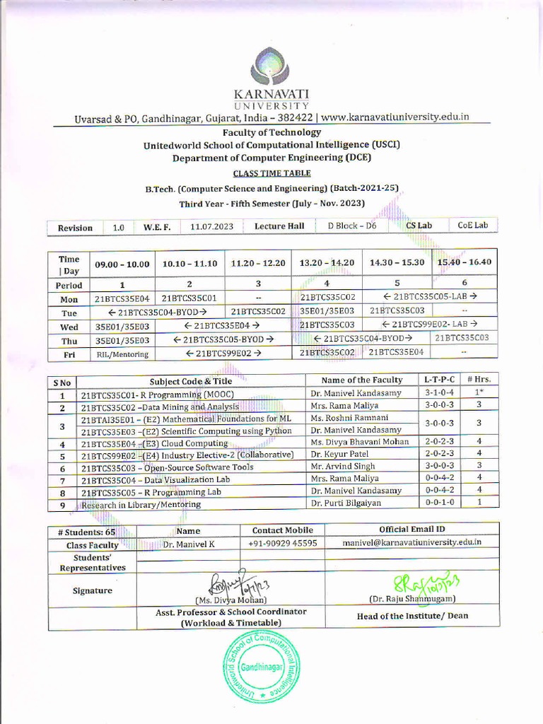 B.Tech CSE Sem-5 | PDF