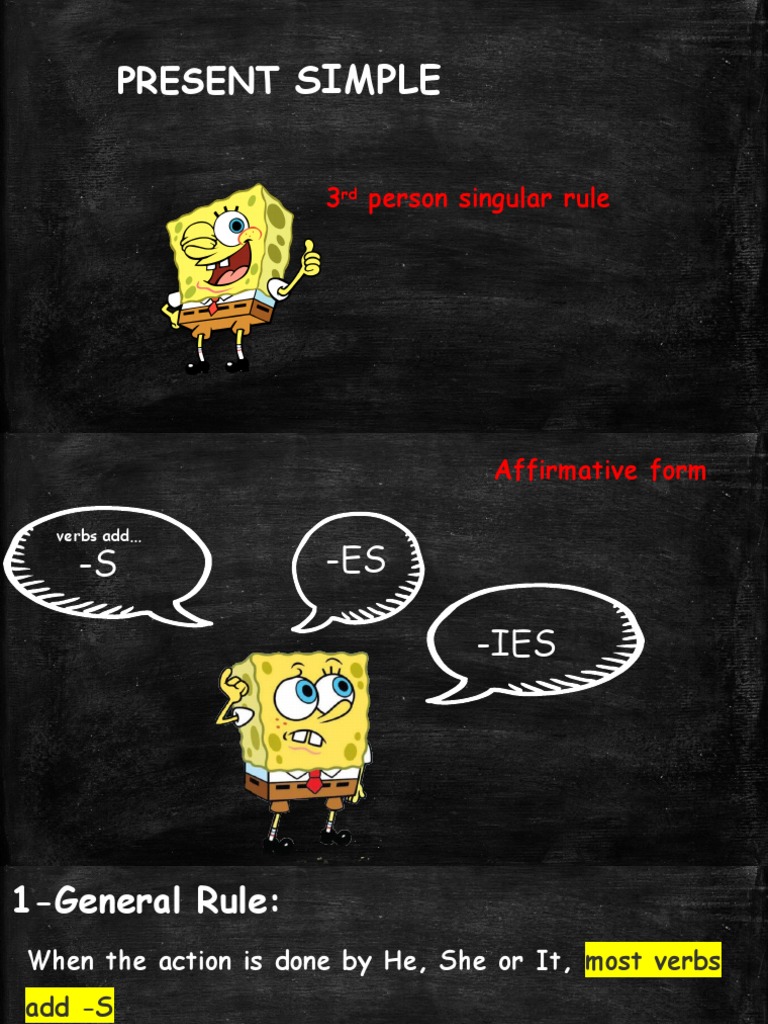 Present Simple with SpongeBob Exercises | PDF | Human Communication ...