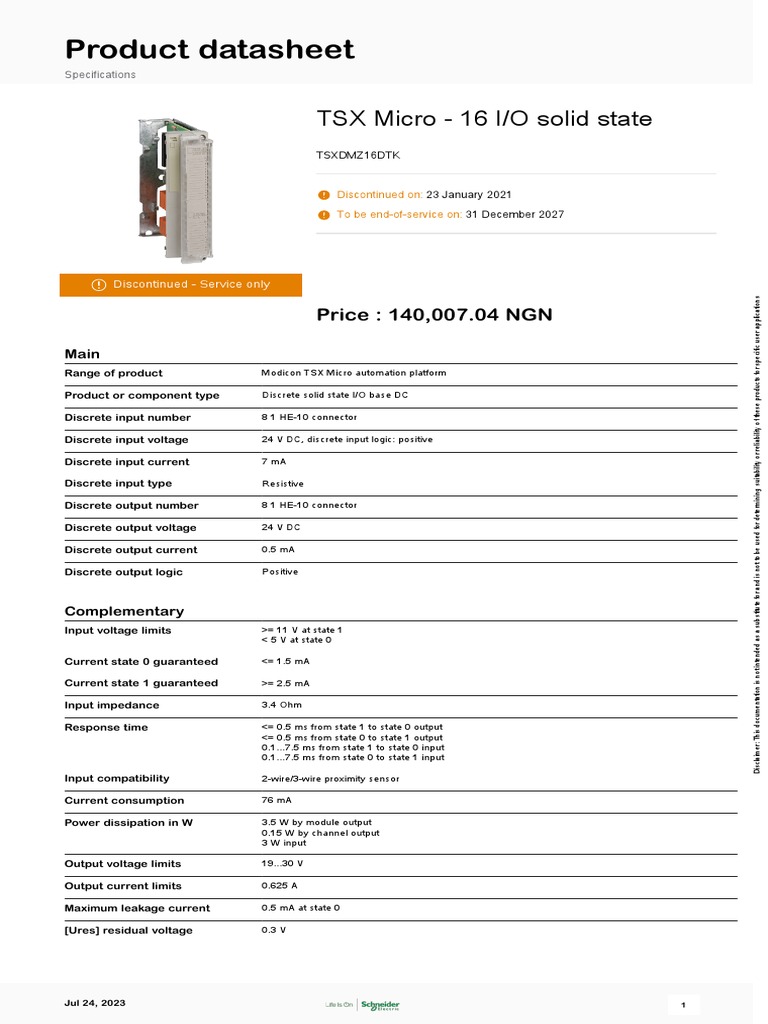 TSX Micro - 16 IO Solid State | PDF | Programmable Logic Controller | Electronics