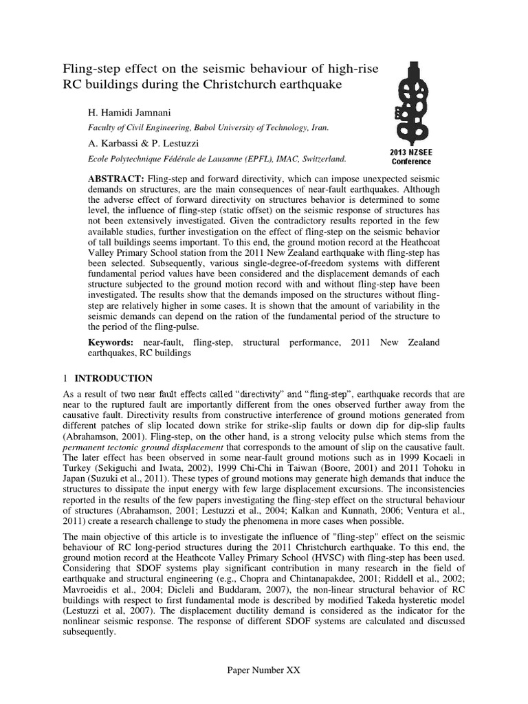 Fling Step and Forward Directivity 2 | PDF | Earthquakes | Fault (Geology)