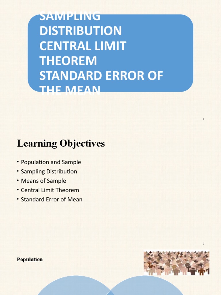 Sem Sampling Distribution Central Limit Theorem Pdf Standard Error Standard Deviation