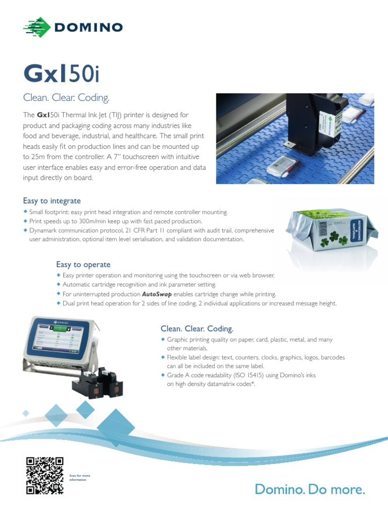 Product Brochure Gx150i EN | PDF | Printer (Computing) | User Interface