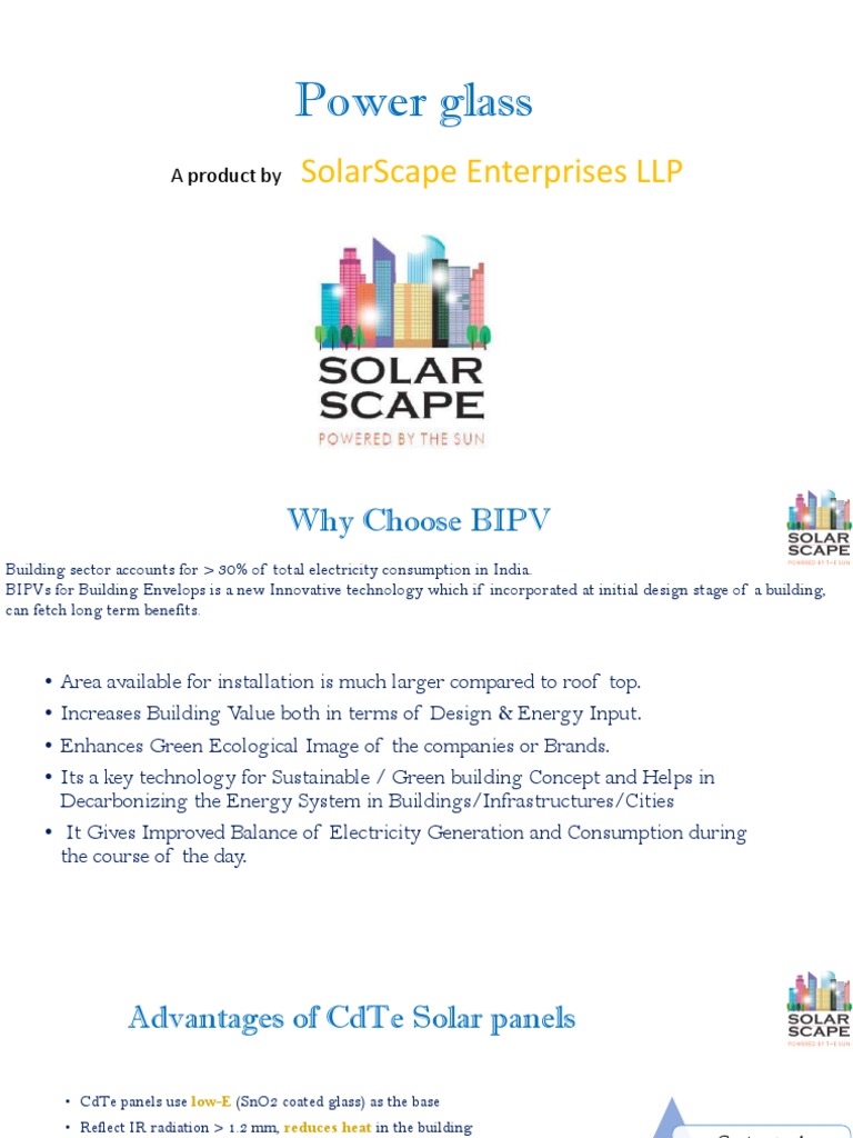 BIPV CdTe Solar Panels by SolarScape | PDF