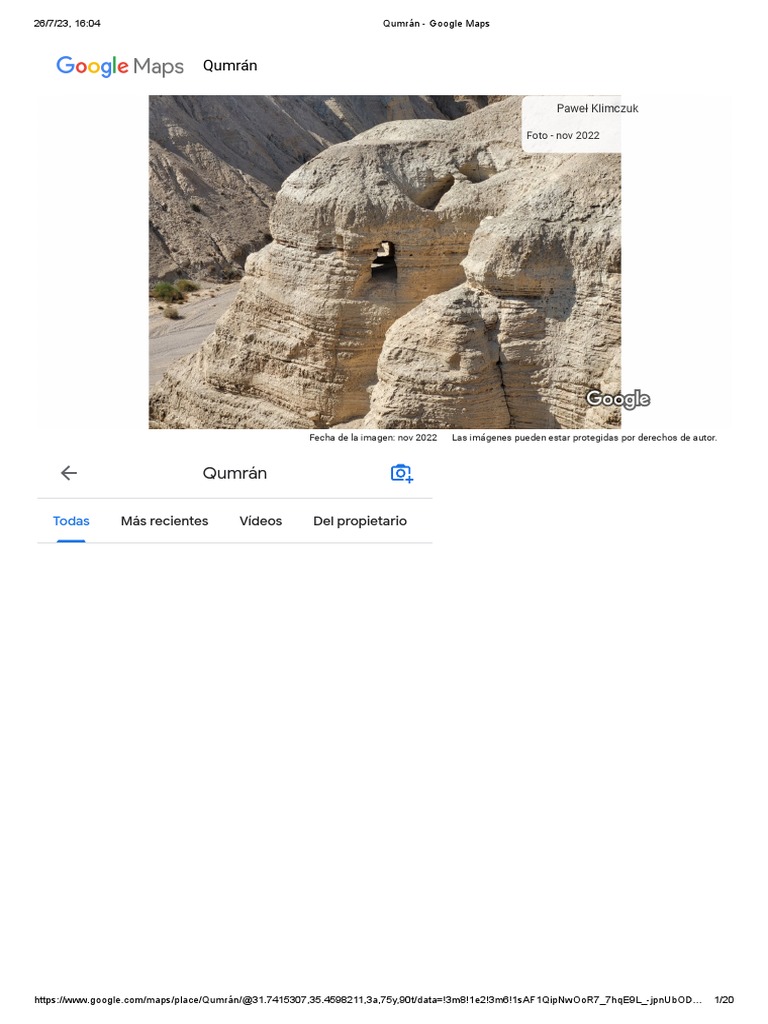 Qumrán - Google Maps | PDF