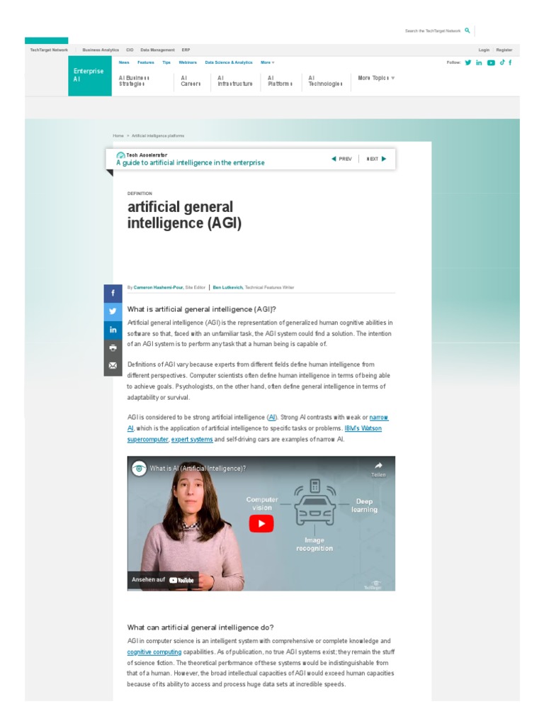 WWW Techtarget Com Searchenterpriseai Definition Artificial General Intelligence AGI | PDF ...