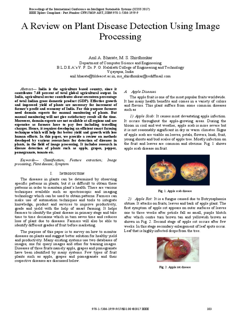 A Review On Plant Disease Detection Using Image Processing | PDF | Image Segmentation ...