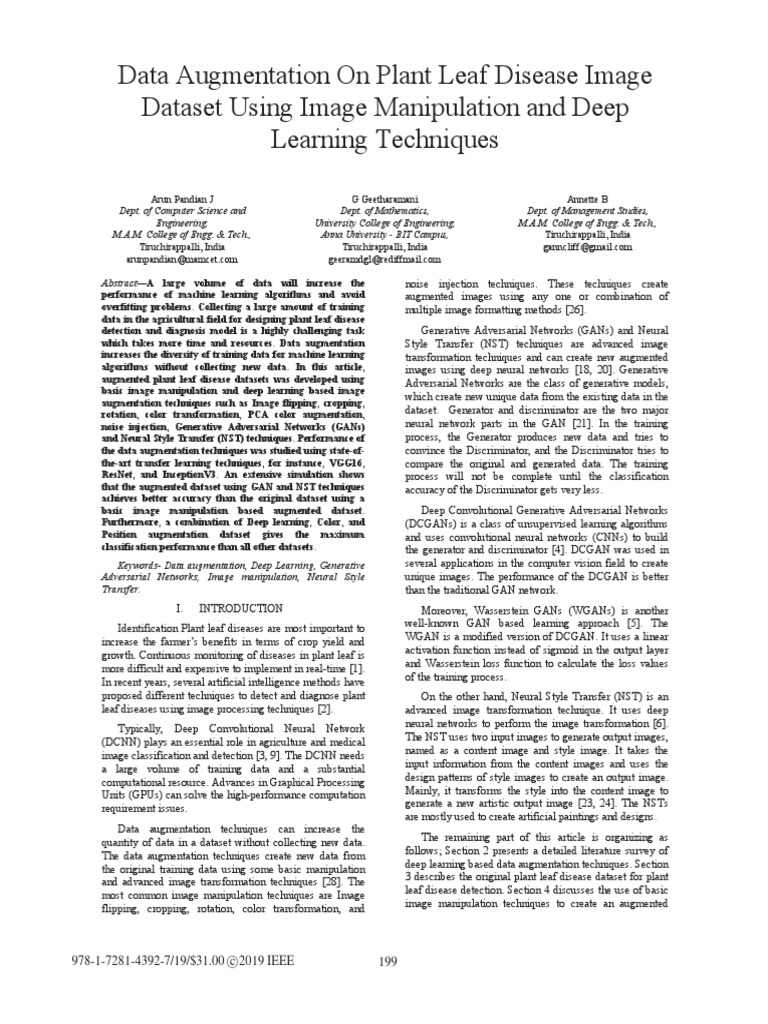 Data Augmentation On Plant Leaf Disease Image Dataset Using Image ...